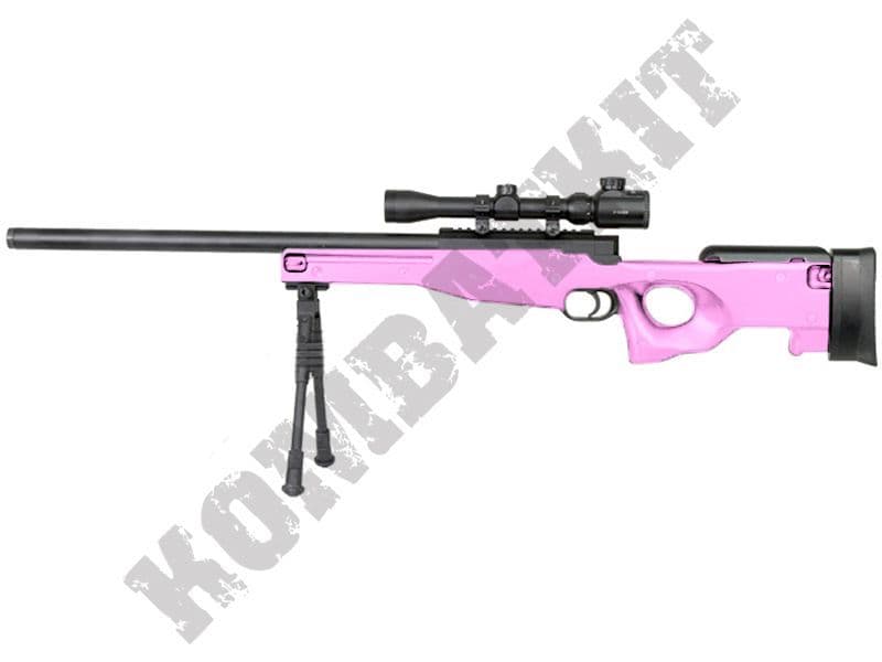 M59P Pink BB Gun | L96A1 Sniper Spring Airsoft Rifle 2 Tone | KOMBATKIT
