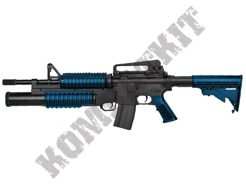 M813 BB Gun | M4 M203 Electric Airsoft Assault Rifle Two Tone Blue AEG ...