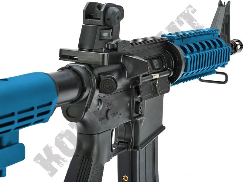 MC6624 BB Gun | M4 CQB Rifle Airsoft Gas Blowback 2 Tone Blue Black ...