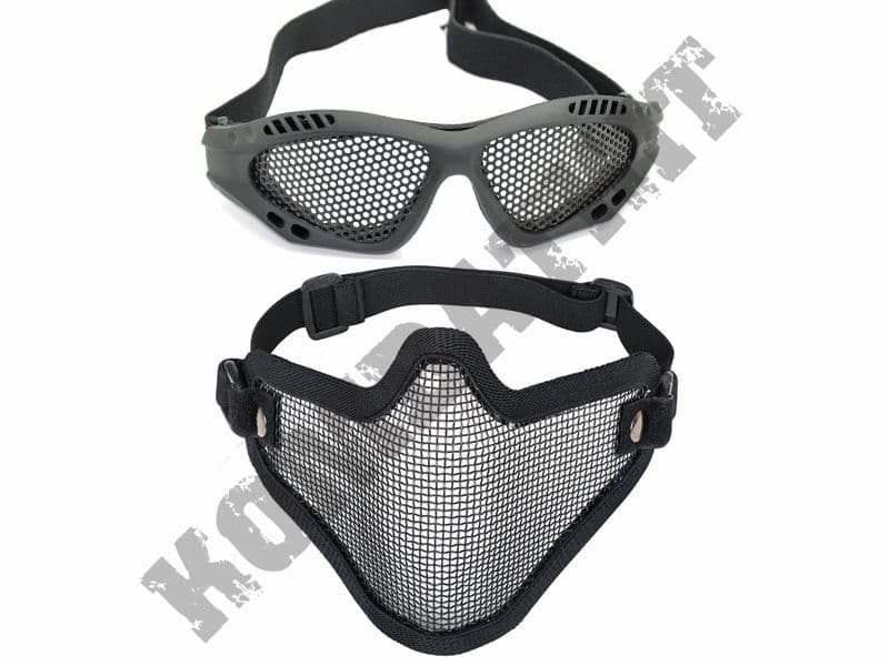 KOMBATKIT: airsoft glasses eye protection metal wire mesh lower face ...