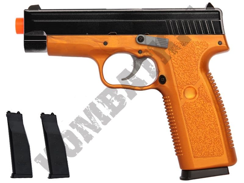 KOMBATKIT: Spring powered airsoft bb handguns legal two tone colour
