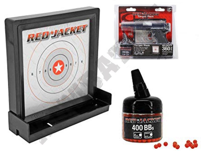 1911 BB Gun + Target | Red Jacket official Spring Airsoft Pistol Clear ...