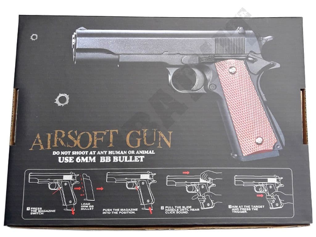 V14 Airsoft Pistol 1911 Spring BB Gun Blue 2 Tone | Kombatkit