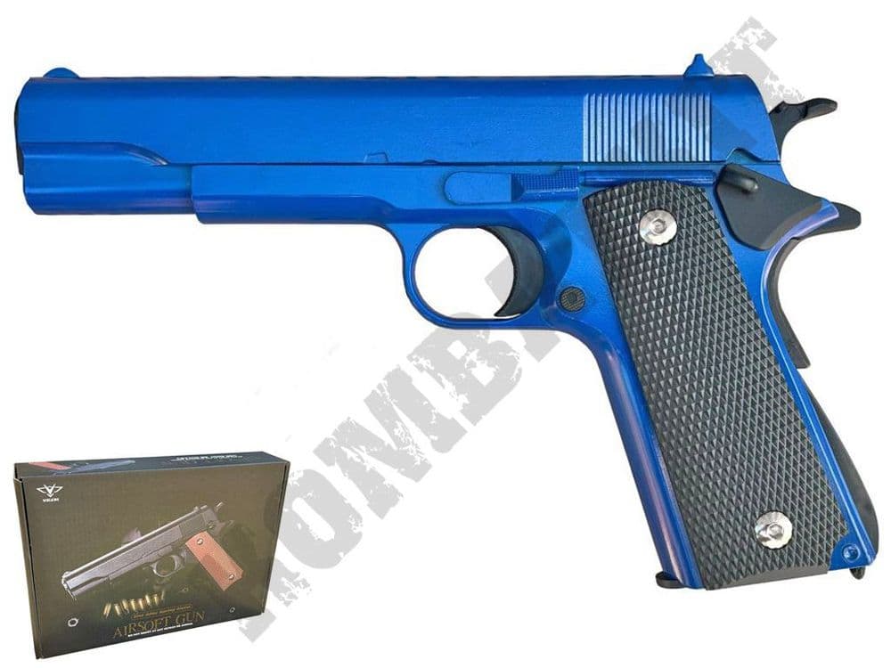 V14 Airsoft Pistol 1911 Spring BB Gun Blue 2 Tone | Kombatkit