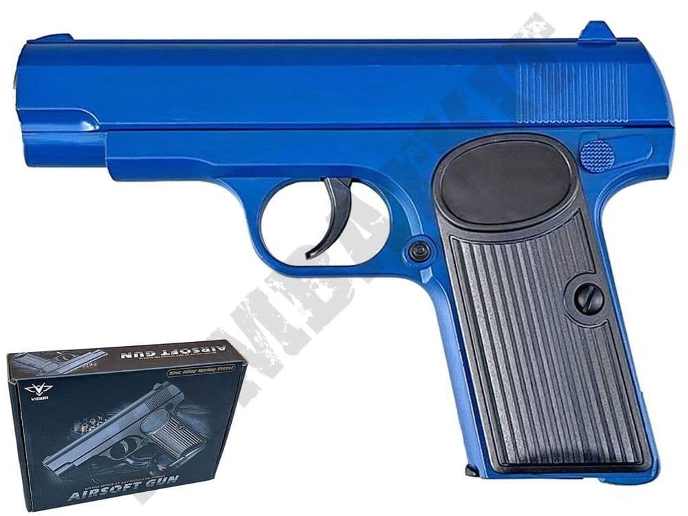 V8 Metal BB Gun Spring Airsoft Pistol Blue 2 Tone | Kombatkit