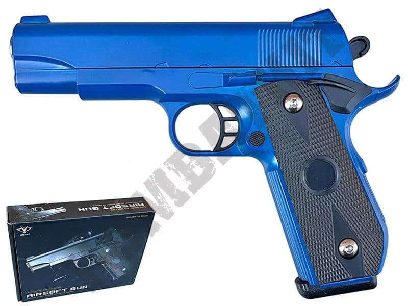 V9 BB Gun 1911 Spring Airsoft Pistol Blue 2 Tone | Kombatkit