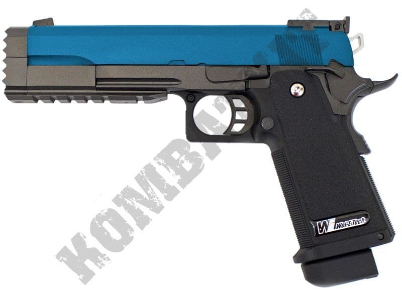 WE 5.2R Airsoft Pistol Hi-Capa Gas Blowback BB Gun Black 2 Tone| Kombatkit