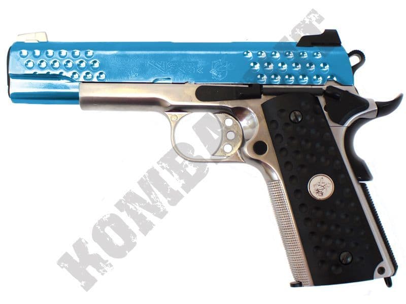 WE Knighthawk Airsoft Pistol 1911 Gas BB Gun Silver 2 Tone | Kombatkit