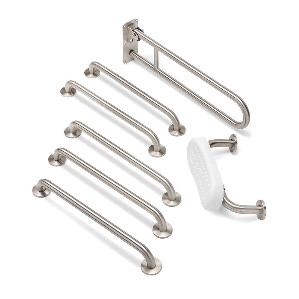 DTUK531X-BN Classic Disabled Toilet Grab Rail Kit With Cushion ...