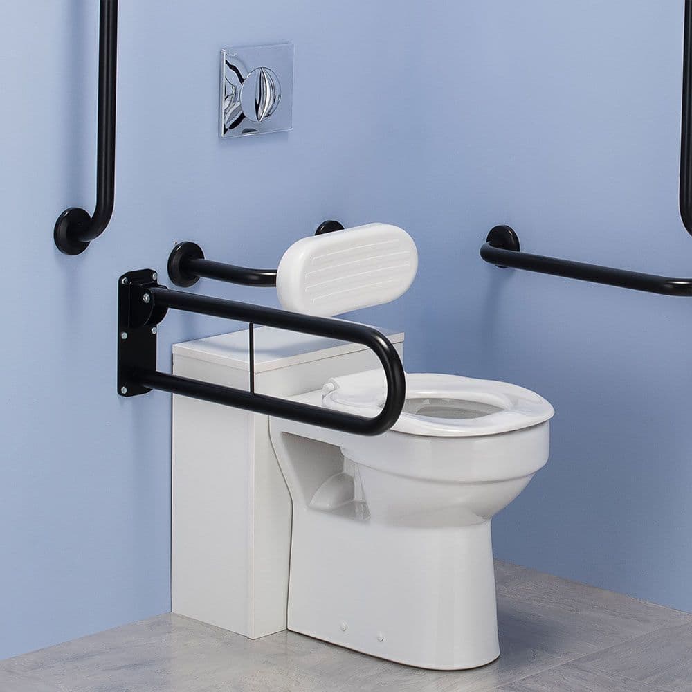 Commercial Back to Wall Disabled Doc M Toilet Pack - Matt Black