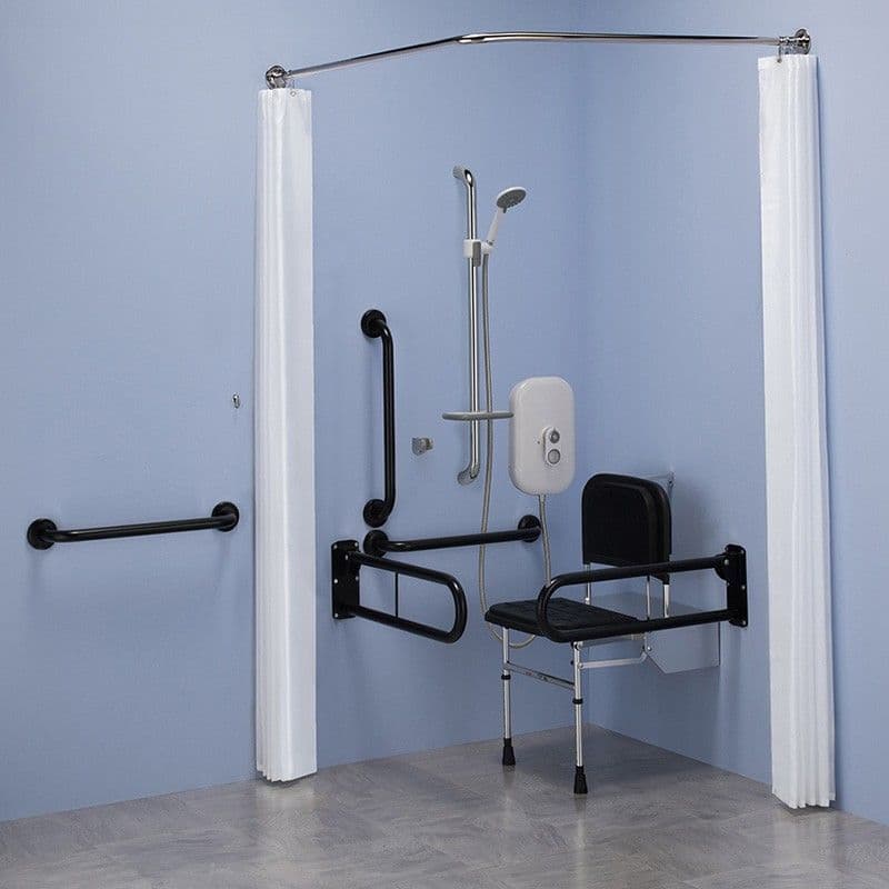 Commercial DOC M Disabled Shower Room Pack With Electric Shower - Matt ...