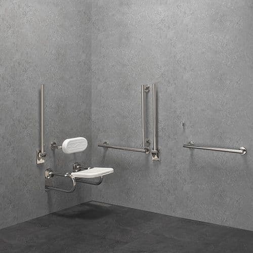 DTUK7028 Modern DOC M / DDA Disabled Shower Pack - White