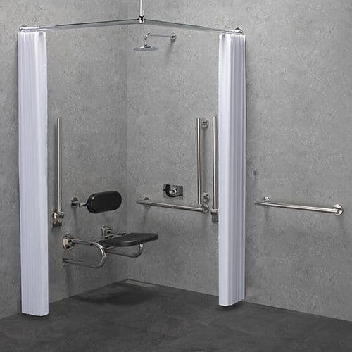 DTUK7033 Modern DOC M / DDA Disabled Shower Pack & Fixed Shower Head ...