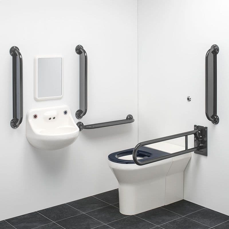 DTUK551 Ligature Resistant Disabled Toilet Grab Rail Kit with Removable ...