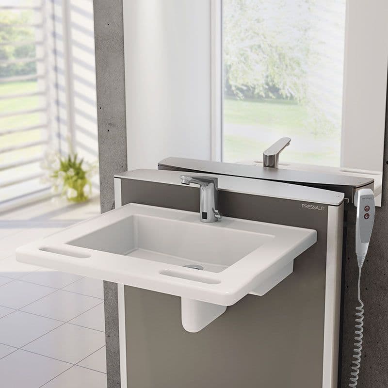 Pressalit MATRIX SMALL Electrically Height-Adjustable Wash Basin - Wired Remote Control