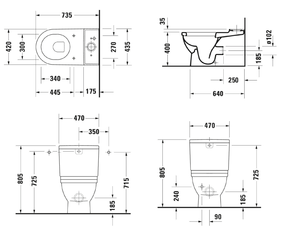 Close Coupled Bariatric WC and Cistern