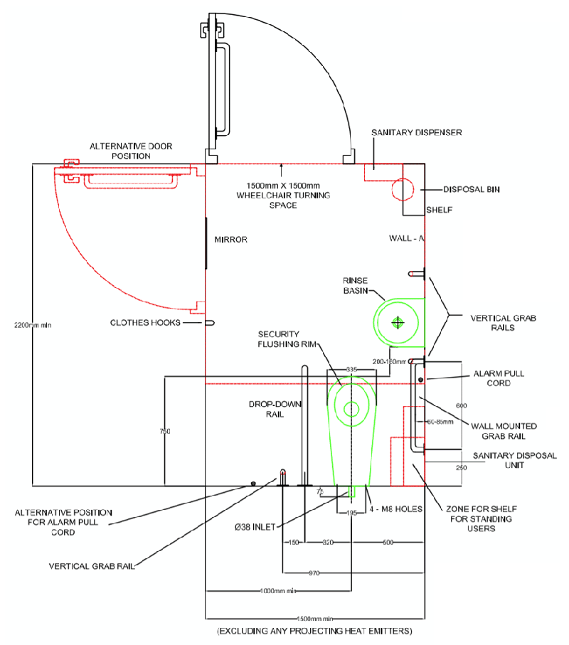 DTUK1630 Armourlight Vandal-Resistant Back to Wall Doc M Disabled ...