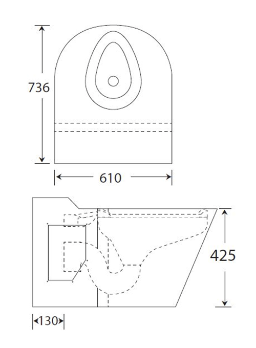 Back to Wall Bariatric WC Pack - White