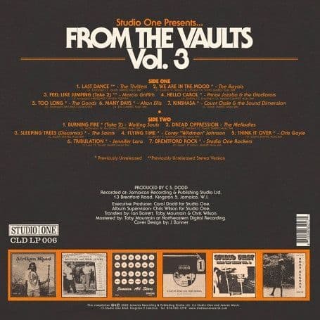 BLACK VINYL Various - Studio One From the Vaults Vol 3 Studio One LP