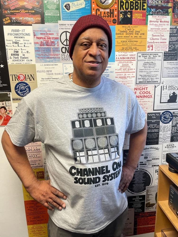 Channel One T-Shirt - Grey/Black Speaker Stack Logo Various Sizes