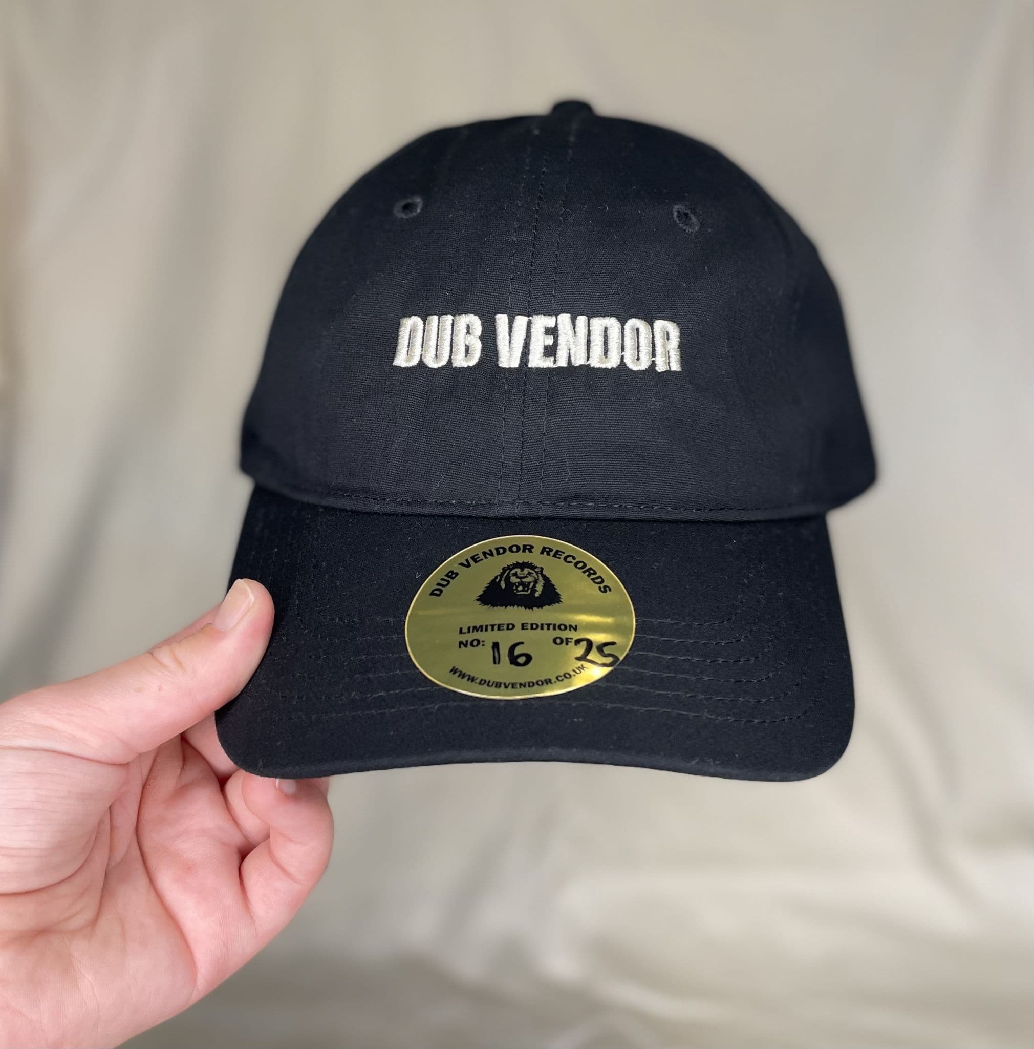 Dub Vendor Records Embroidered Slogan Cap - Black