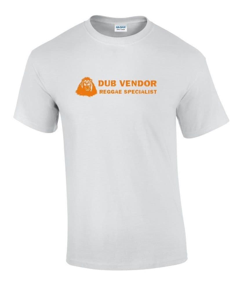 Dub Vendor Reggae Specialist T-Shirt - Classic Logo - White / Orange ...