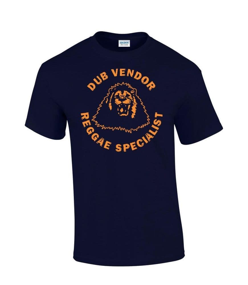 Dub Vendor Reggae Specialist T-Shirt - ROUNDEL - Navy Blue / Orange ...