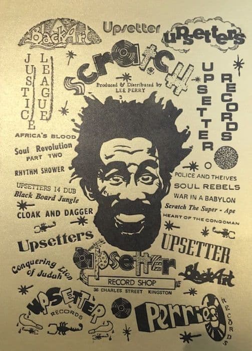 Lee Perry Poster A4 printed on Gold card