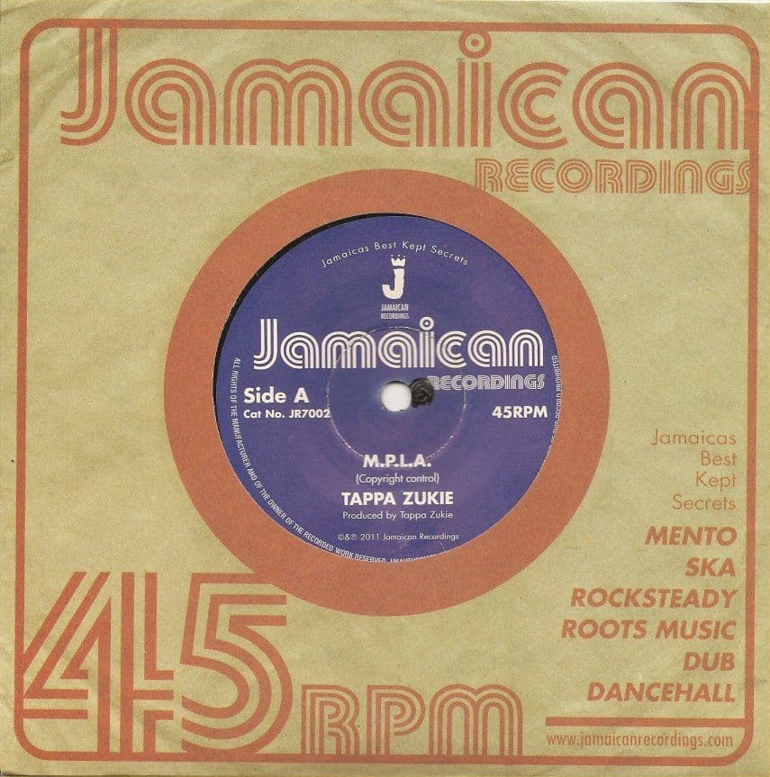 Tappa Zukie - M P L A / version Jamaican Recordings UK 7"