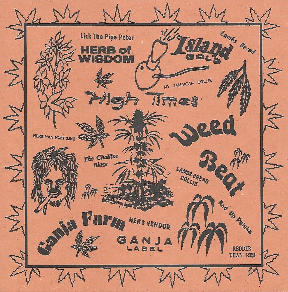 Weed Poster Black print on Buff card