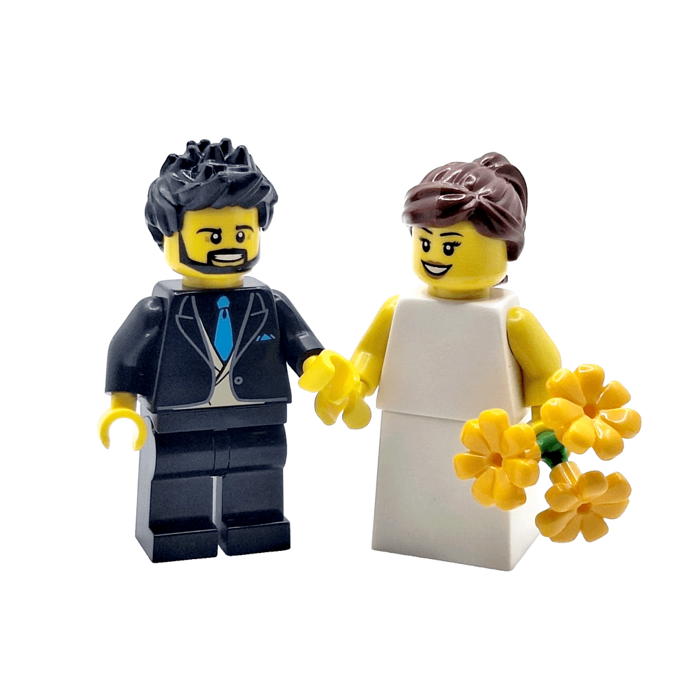 Customizable LEGO Wedding Bride And Groom Cake Topper Decoration Married