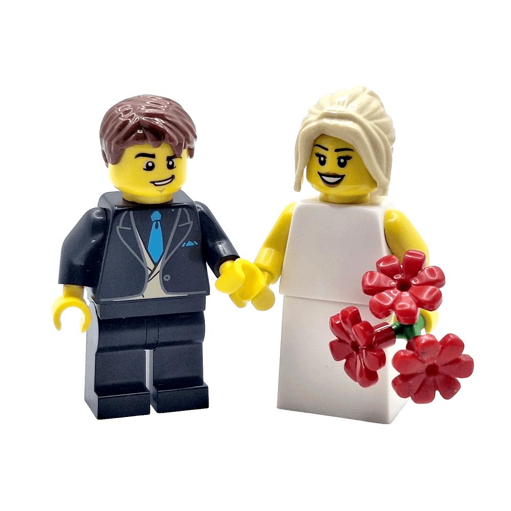 Customizable LEGO Wedding Bride And Groom Cake Topper Decoration Married