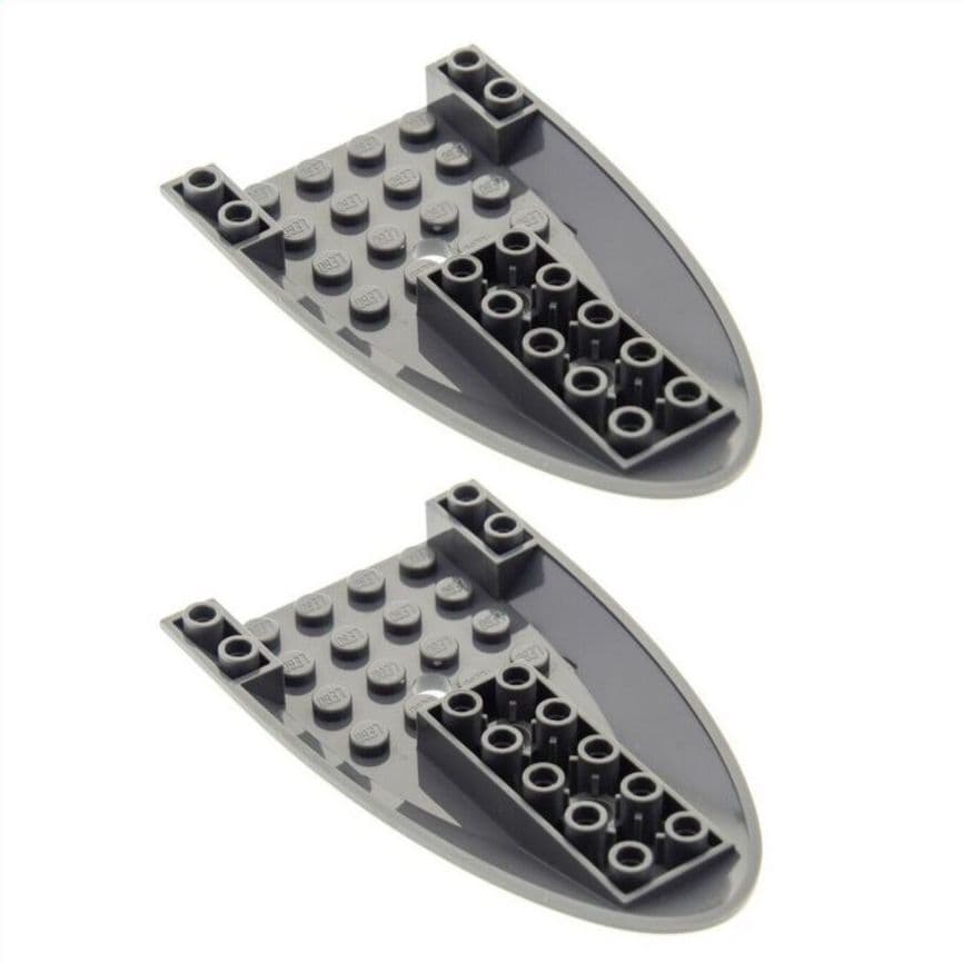 LEGO 2x Aircraft Fuselage Boat Train Bottom 6x10 87611 Dark Bluish Grey ...