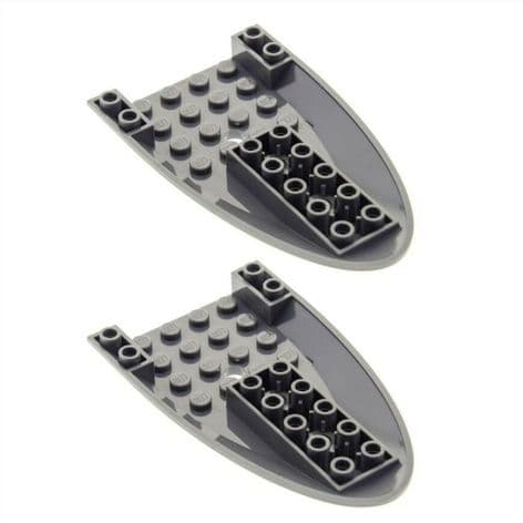 LEGO 2x Aircraft Fuselage Boat Train Bottom 6x10 87611 Dark Bluish Grey ...