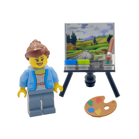 LEGO Artist Painter Gift Female Minifigure With Painting Easel Palette ...