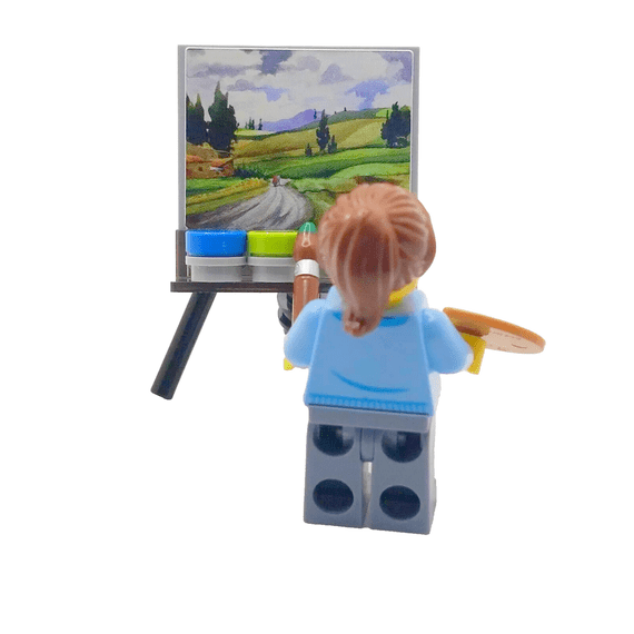 LEGO Artist Painter Gift Female Minifigure With Painting Easel Palette ...