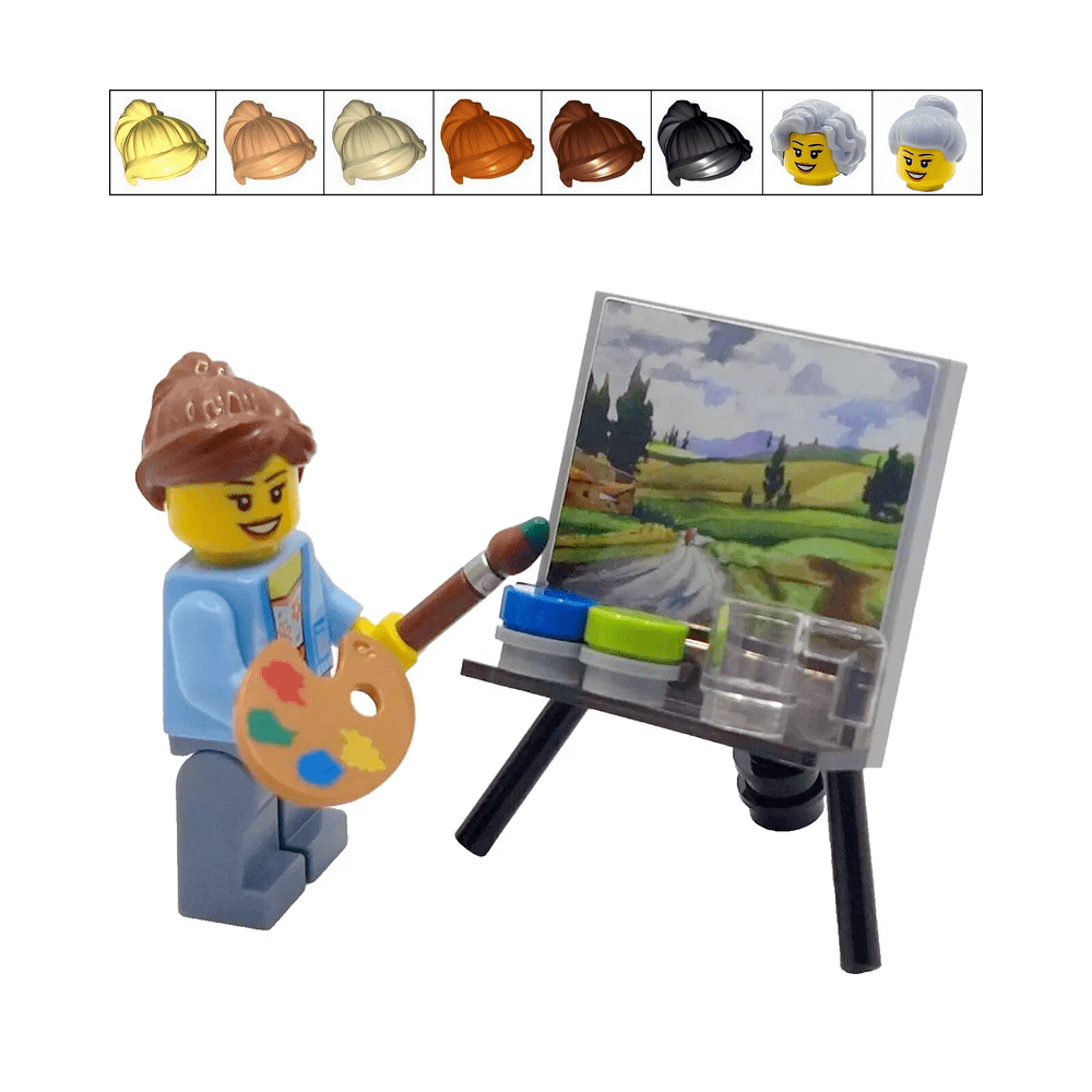 LEGO Artist Painter Gift Female Minifigure With Painting Easel Palette ...