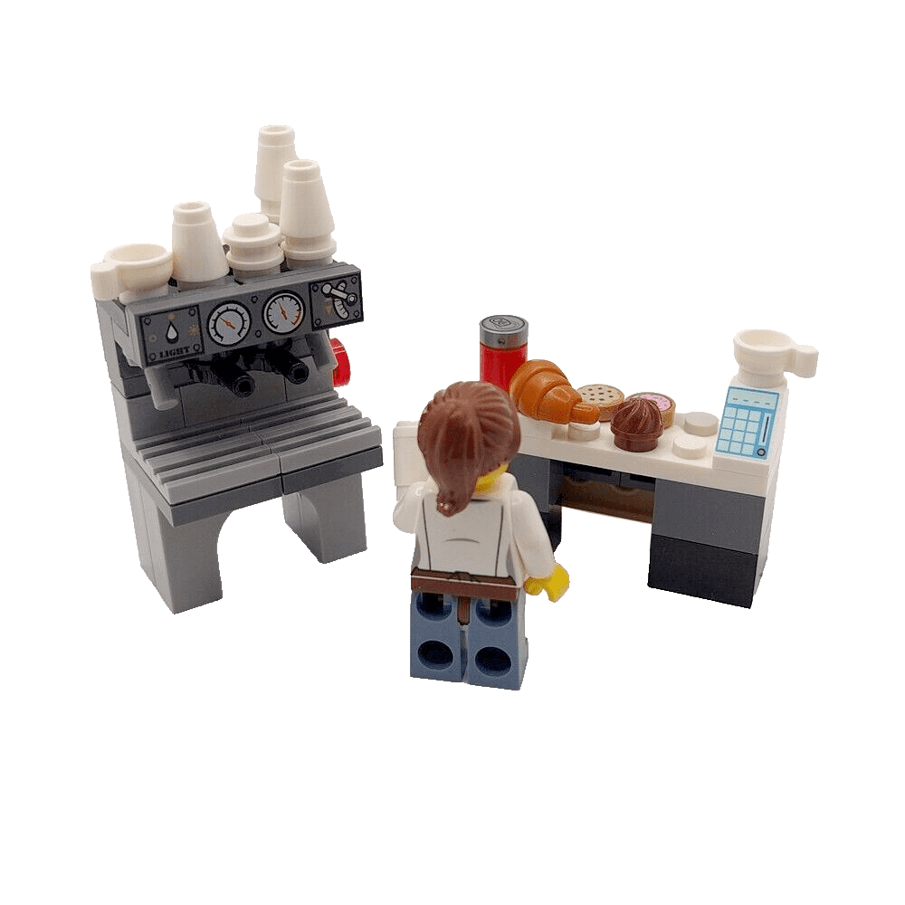 LEGO Barista Gift Female Minifigure Cafe Coffee Shop Worker Machine ...