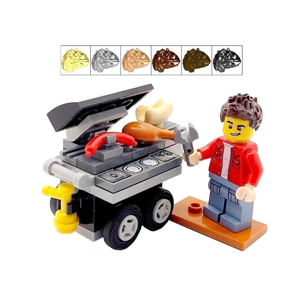 LEGO BBQ Barbecue Gift Grill & Male Dad Father Minifigure Food Garden ...