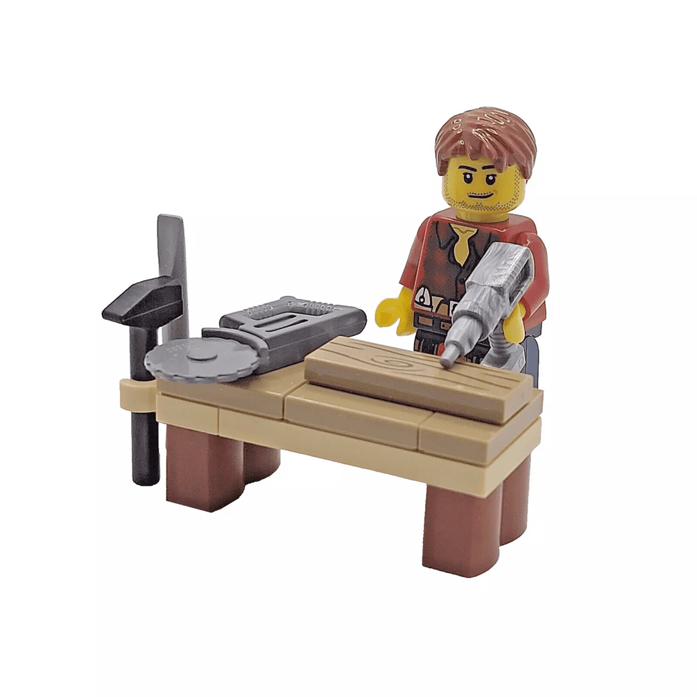 LEGO Carpenter Gift Ornament Joiner Minifigure & Tools Chippy ...