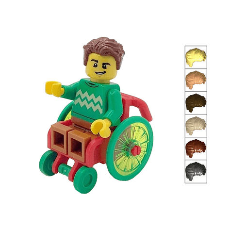 LEGO Disabled Wheelchair Man Male Minifigure Hospital Patient Gift Ornament