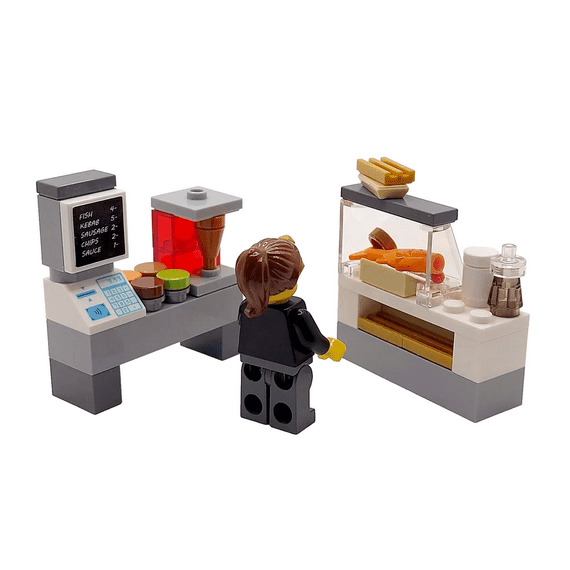 LEGO Fish & Chip Shop Gift Female Takeaway Worker Minifigure Set ...
