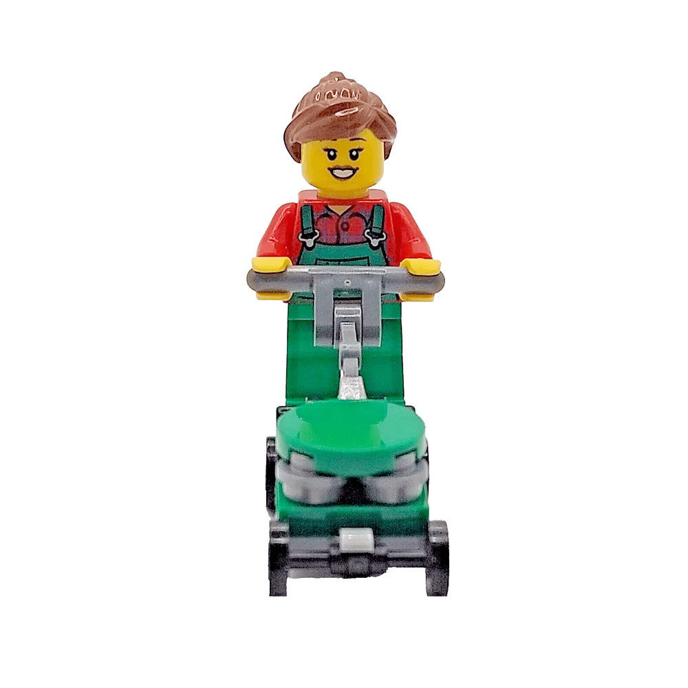 LEGO Gardening Cake Topper Female Gardener Woman Mowing Grass With Lawn ...