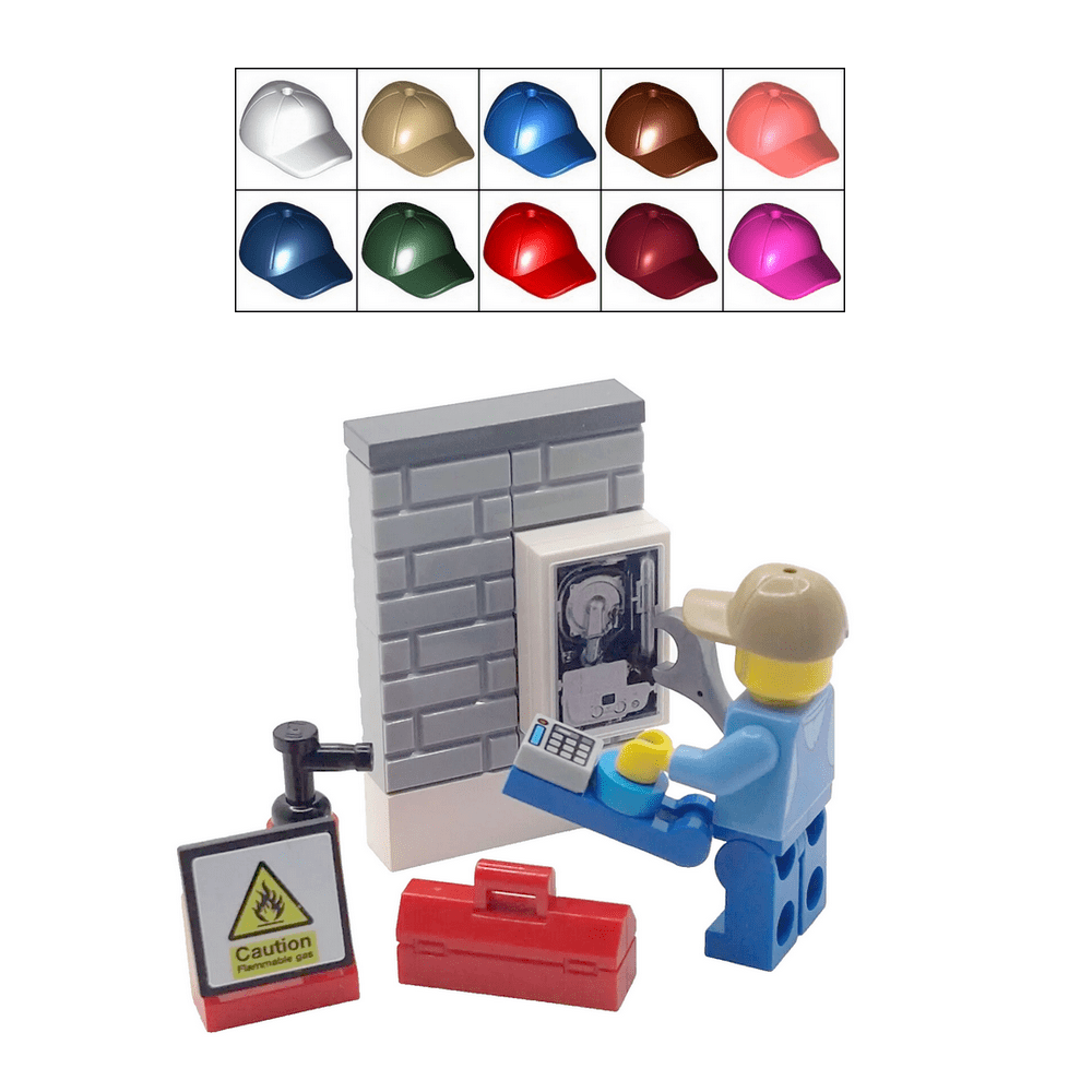 LEGO Gas Fitter Cake Topper Decoration Plumber Boiler Heating Engineer Cap