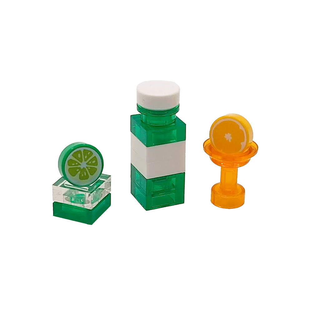 LEGO Gin Bottle & Cocktails Minifigure Scale Bar Pub Furniture Accessory