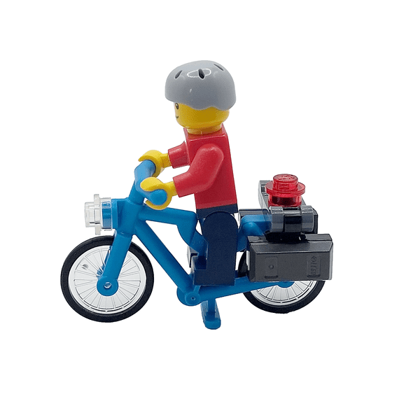 LEGO Male Cyclist Gift Bicycle Bike & Panniers Minifigure Fathers Day Idea