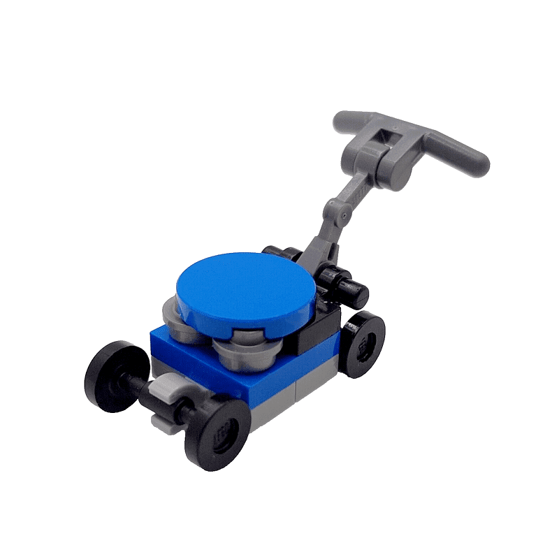 LEGO Minifigure Blue Lawn Mower Grass Cutter Garden Furniture Gardening