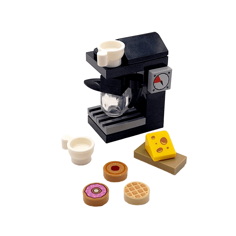 LEGO Minifigure Food Coffee Machine & Cups & Donuts Cheese Kitchen ...