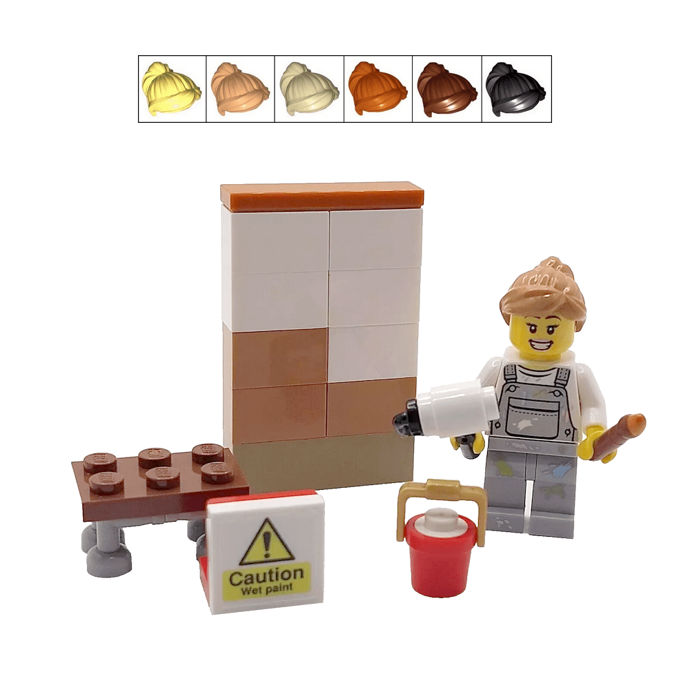 LEGO Painter & Decorator Cake Topper Decoration Female Interior Designer
