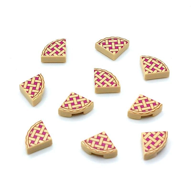 LEGO Parts 10x Lattice Fruit Pie Slice 1x1 Minifigure Food Tiles 25269pb001